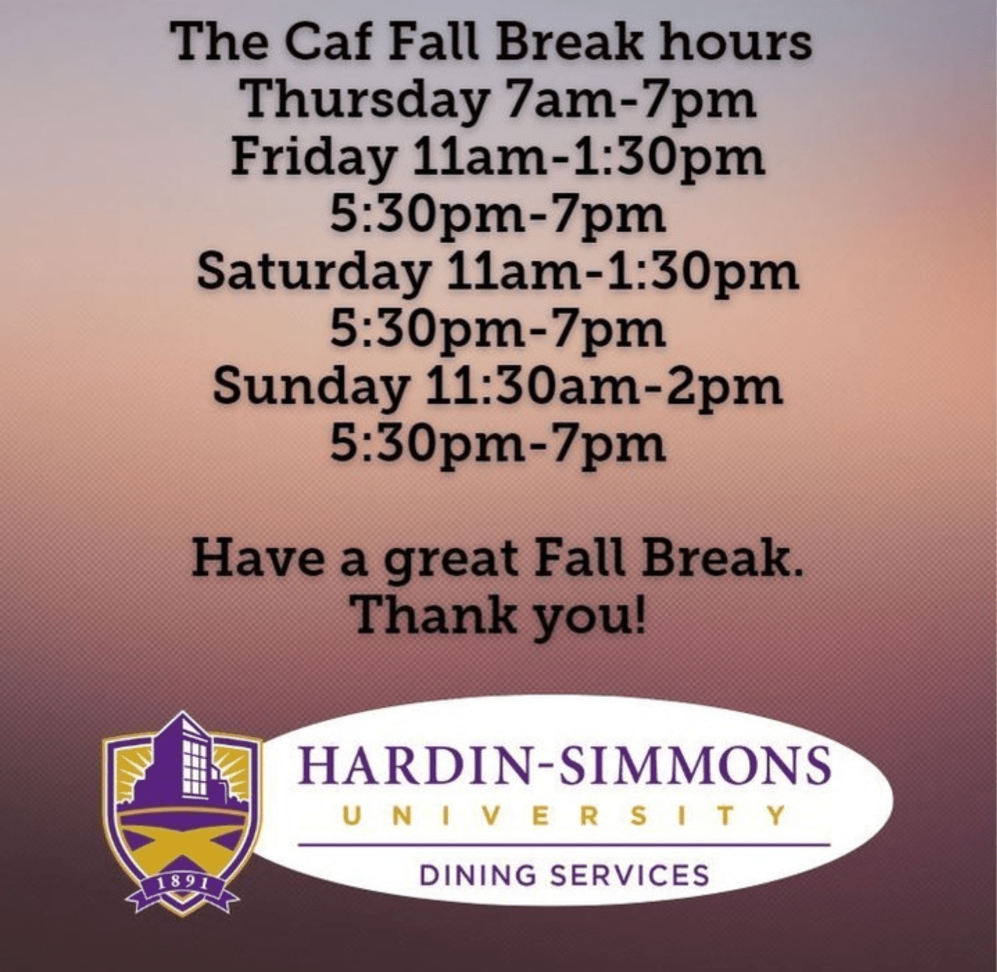 Hardin-Simmons to Celebrate Fall Break - Hardin-Simmons University